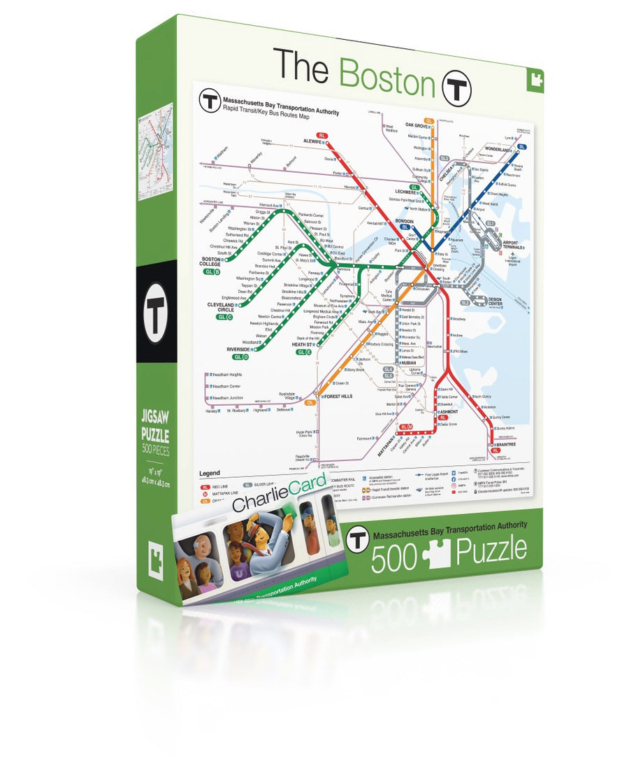 Boston T Map - 500 Piece Transit Maps Jigsaw Puzzle – New York Puzzle ...
