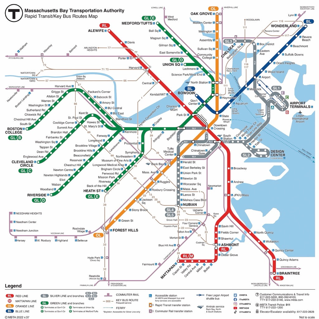 Boston T Map - 500 Piece Transit Maps Jigsaw Puzzle – New York Puzzle ...